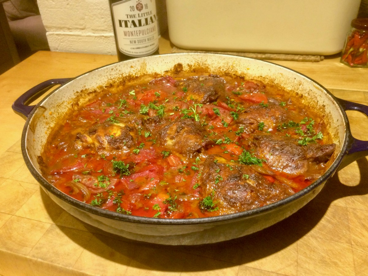 Baked chicken in rose harissa sauce | Pigeon Cottage Kitchen