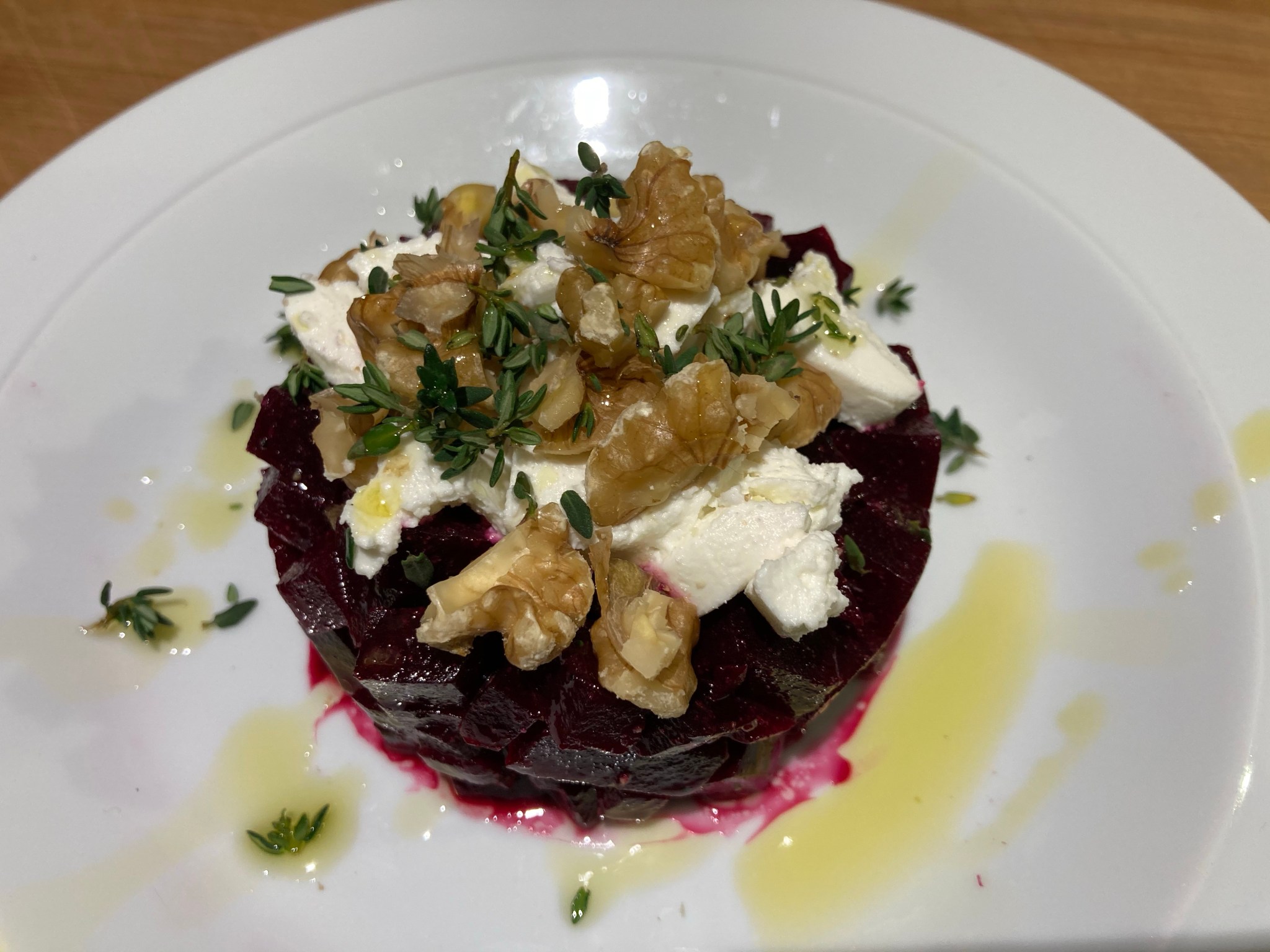 Roasted beetroot and goat’s cheese with walnuts – Pigeon Cottage Kitchen